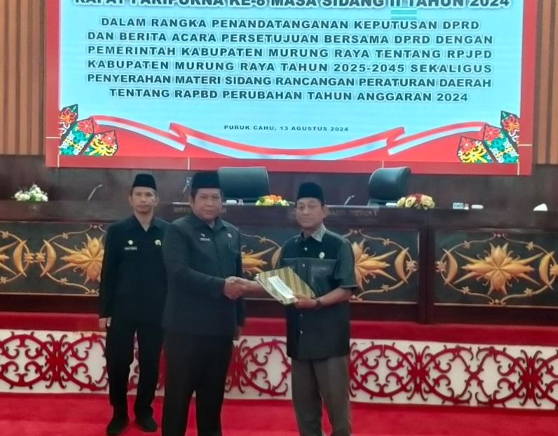 Pemkab Murung Raya Serahkan Raperda tentang RAPBD Perubahan Tahun 2024 - Forum Hukum